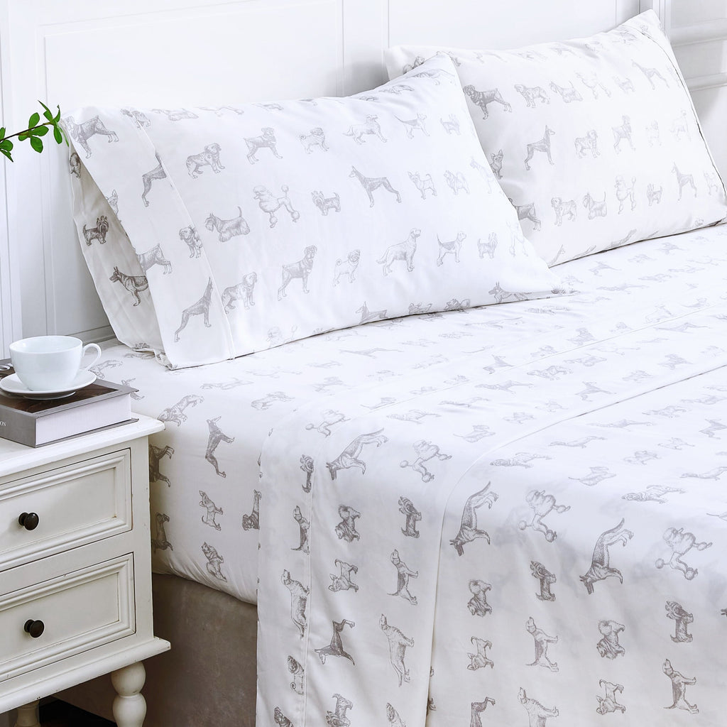 Dogs Printed Cotton Sheet Set – Laytner's Linen & Home
