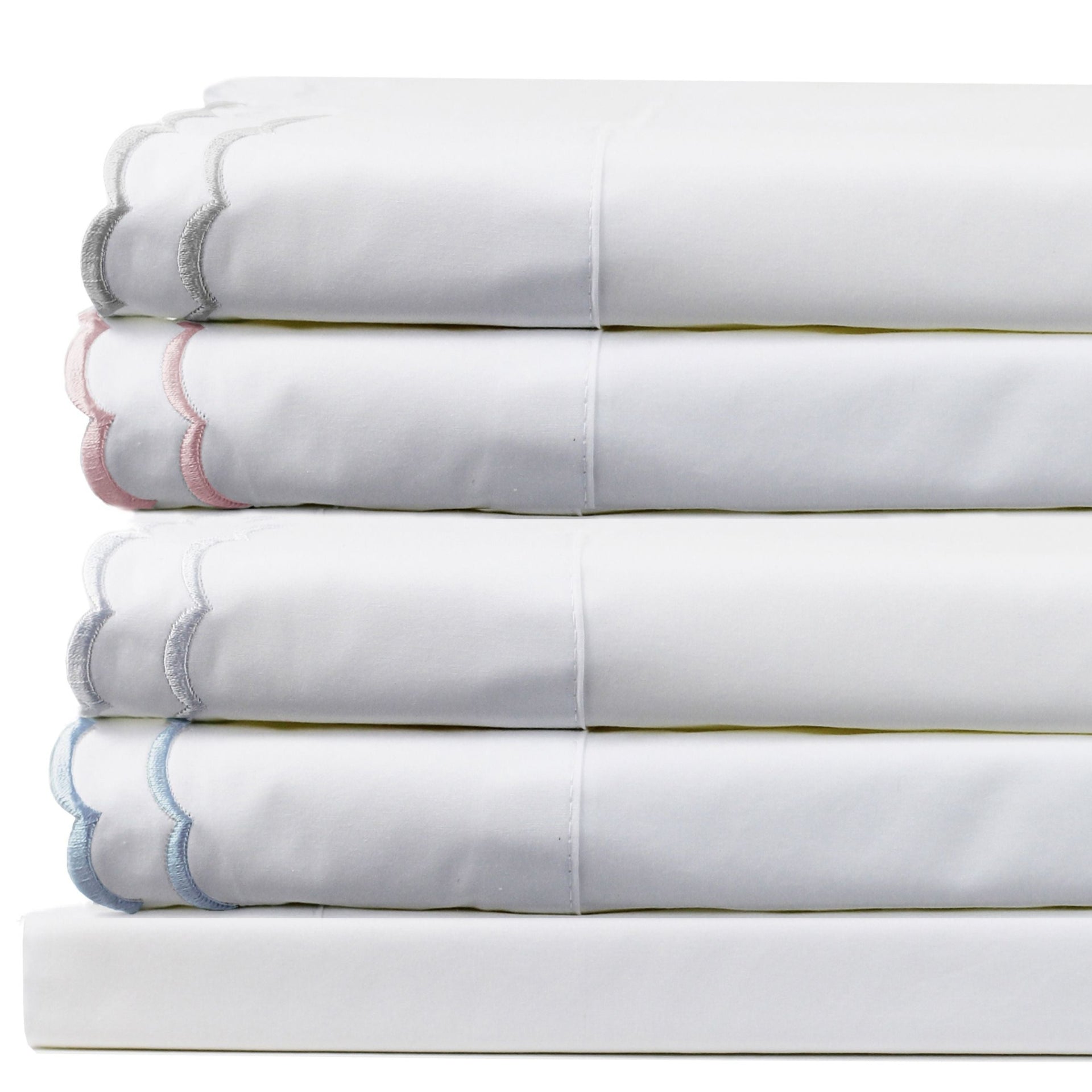 Double Scallop Embroidered Percale Sheet Set – Laytner's Linen & Home