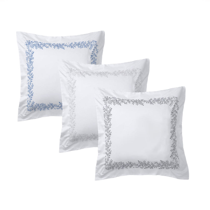 600 Thread Count Floral Vine Embroidered Euro Sham Pairs – Laytner's ...